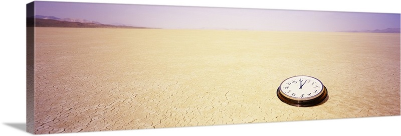 Clock in a desert, Black Rock Desert, Nevada | Great Big Canvas