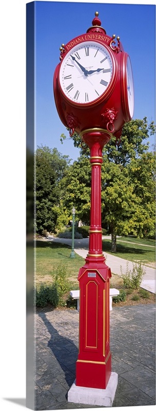 Clock in a park, Indiana University, Bloomington, Monroe County ...