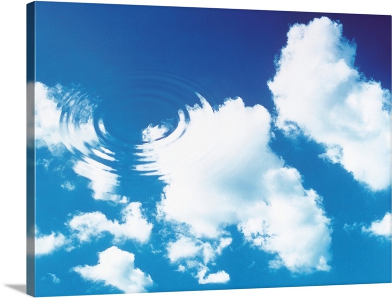 Cloudy blue sky with water ripples | Great Big Canvas