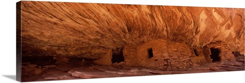 Dwelling structures on a cliff, House Of Fire, Anasazi Ruins, Mule ...