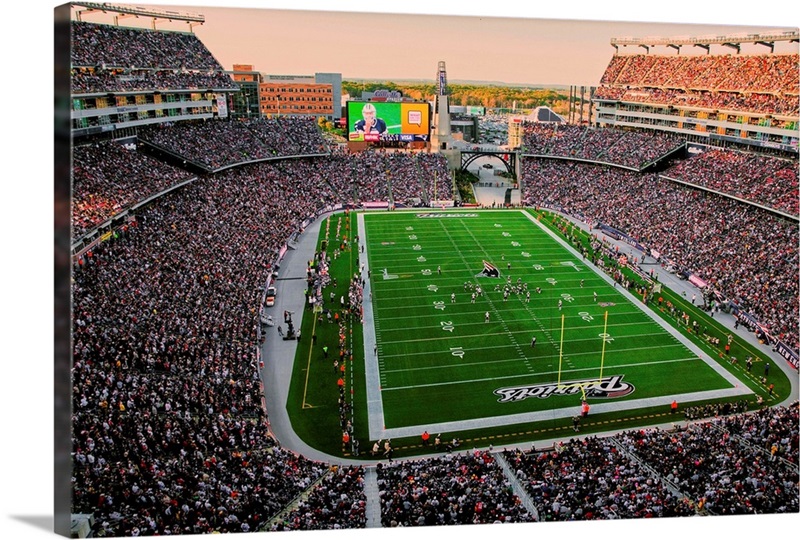 Elevated view of Gillette Stadium, New England Patriots | Great Big Canvas