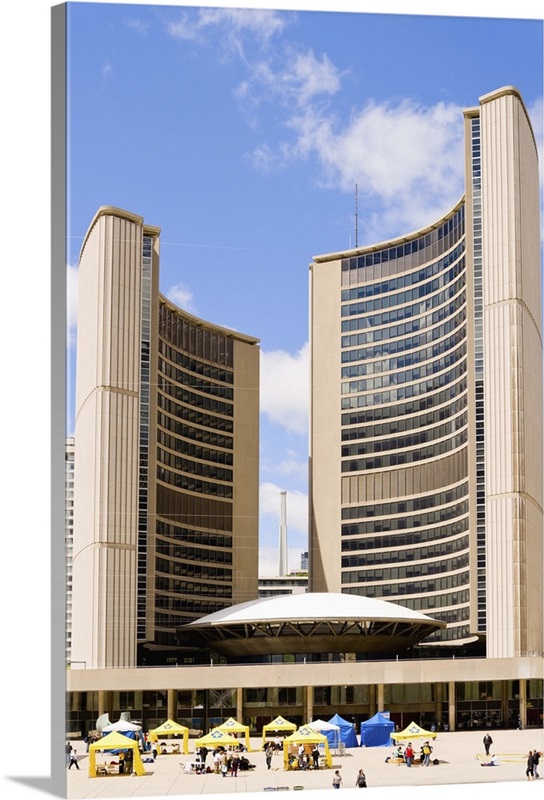 Facade of a government building, Toronto City Hall, Toronto, Ontario ...