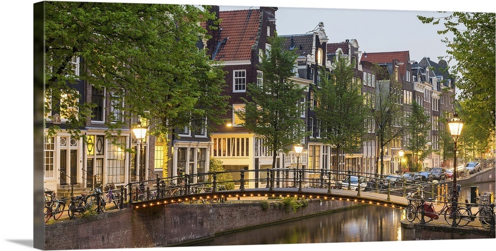 Grachtengordel canal ring at dusk, Amsterdam, Netherlands Wall Art ...