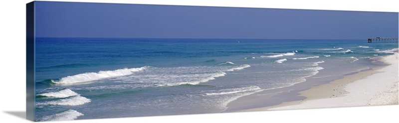 High angle view of a beach, Gulf of Mexico, Panama City, Florida ...