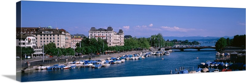 High angle view of a harbor, Zurich, Switzerland | Great Big Canvas