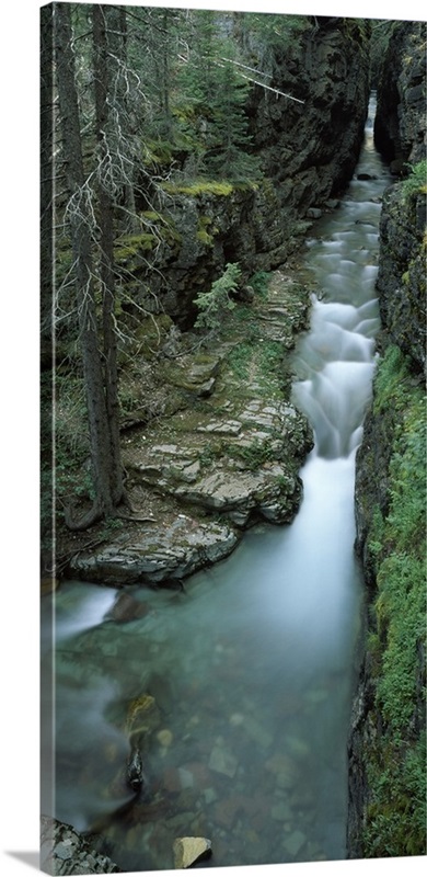 High angle view of a waterfall, Mt Timpanogos, Wasatch Mountains, Utah ...