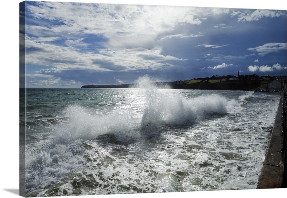 High Winds and Waves in the Bay, Tramore, County Waterford, Ireland ...