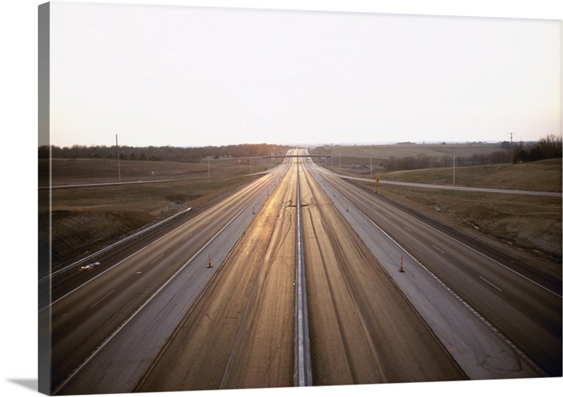 Highway passing through a landscape, Kansas Turnpike, Interstate 70 ...