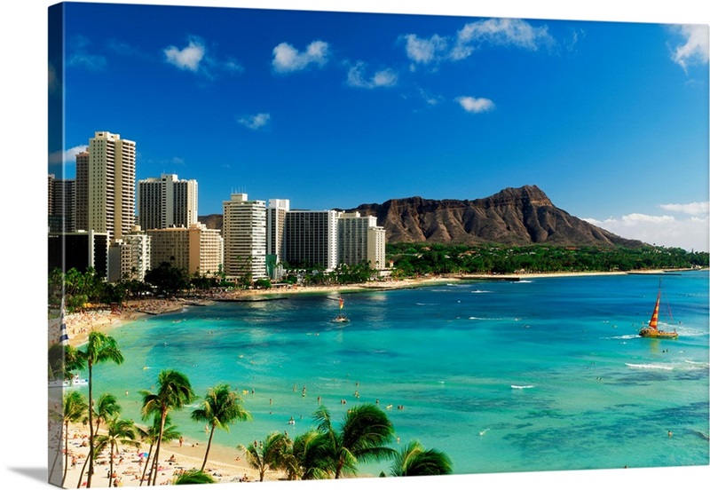 Hotels on the beach, Waikiki Beach, Oahu, Honolulu, Hawaii | Great Big ...