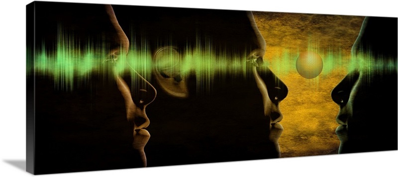 Human heads with sound waves | Great Big Canvas