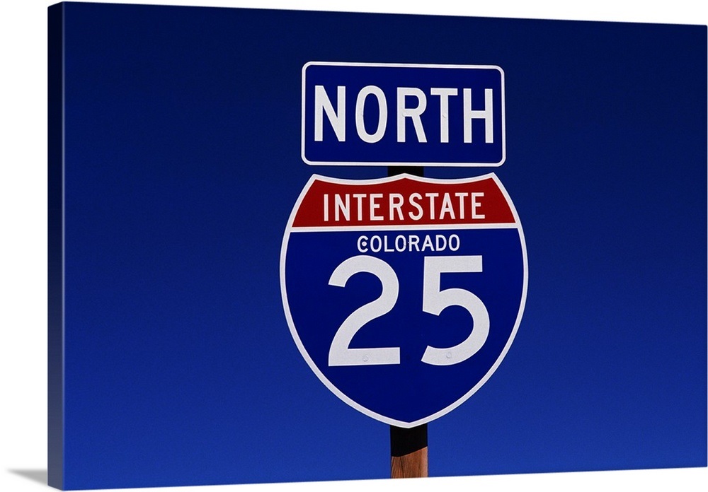 Interstate 25 North Road Sign Wall Art, Canvas Prints, Framed Prints ...