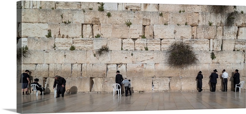 Jews praying at Western Wall, Jerusalem, Israel | Great Big Canvas