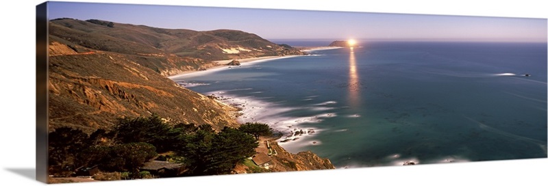 Lighthouse lit up at night, Big Sur, California, | Great Big Canvas
