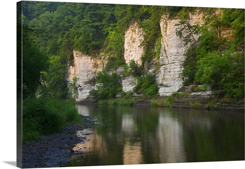 Limestone bluffs along Upper Iowa River, Iowa | Great Big Canvas