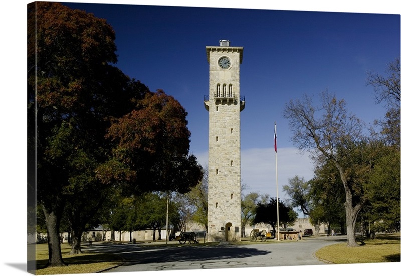 Low angle view of a clock tower, Fort Sam Houston, San Antonio, Texas ...