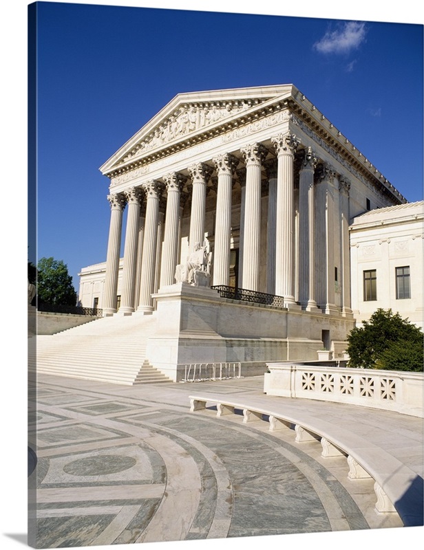 Low angle view of a government building, US Supreme Court Building ...