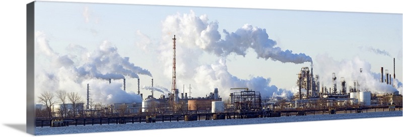 Oil refinery at the waterfront, Delaware River, New Jersey | Great Big ...