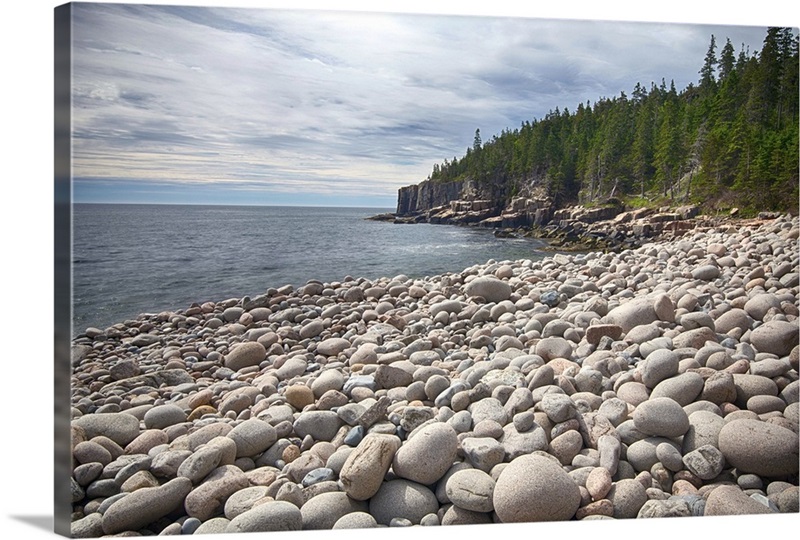 Pebbles on the beach, Cobblestone Beach, Acadia National Park, Maine ...