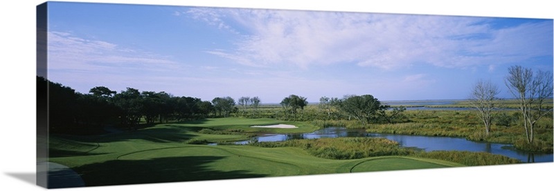 Pond on a golf course, The Currituck Club, Corolla, Outer Banks, North ...