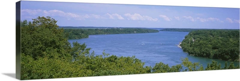River flowing through a forest, Niagara River, Canada-USA Border ...