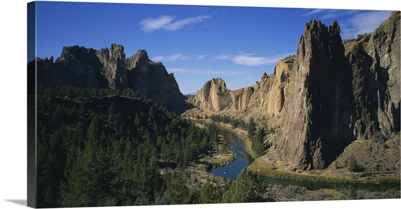 River passing through a rocky landscape, Ochoco River, Smith Rocks ...