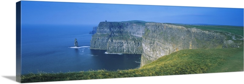 Rock formations at the coast, Cliffs Of Moher, The Burren, County Clare ...