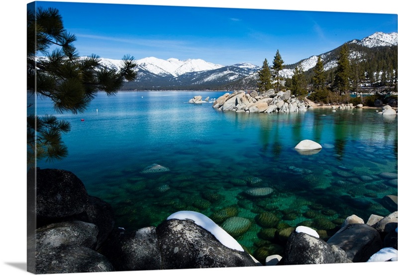 Rocks in a lake, Lake Tahoe, California | Great Big Canvas