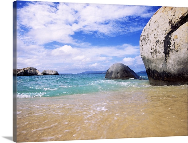 Rocks in the sea, The Baths, Virgin Gorda, British Virgin Islands ...