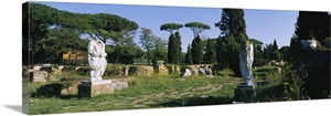 Ruins of statues in a garden, Ostia Antica, Rome, Italy Wall Art ...