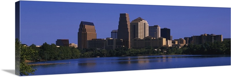 Skyscrapers at the waterfront, Austin, Texas | Great Big Canvas