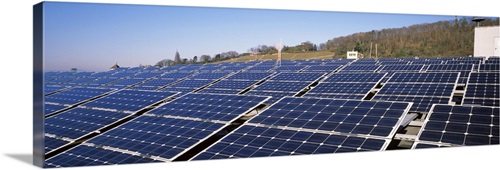 Solar panels on a brewery rooftop, Freiburg im Breisgau, Baden ...
