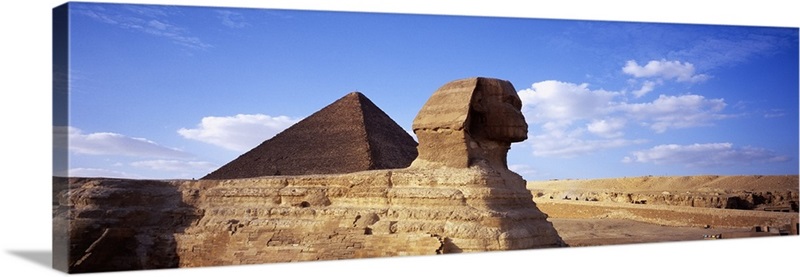 Sphinx in front of a pyramid, Great Pyramid, Giza, Cairo, Egypt | Great ...