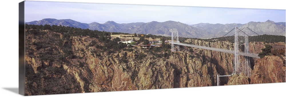 Suspension bridge across a canyon, Royal Gorge Suspension Bridge ...