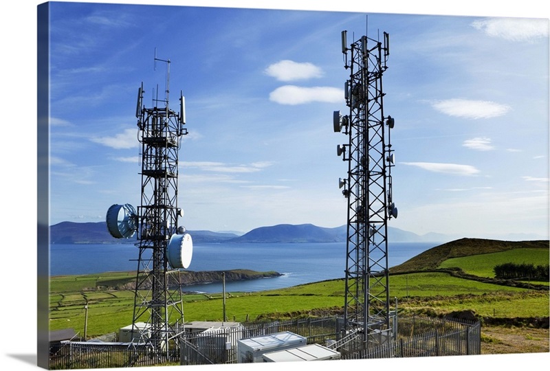 Telecommunication Towers near Bulls Head, Dingle Peninsula, County ...