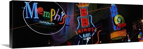 Tennessee, Memphis, neon signs | Great Big Canvas