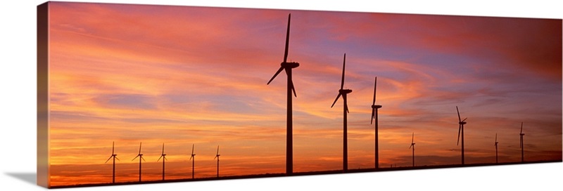 Texas, Brazos, Wind turbine in the barren landscape | Great Big Canvas