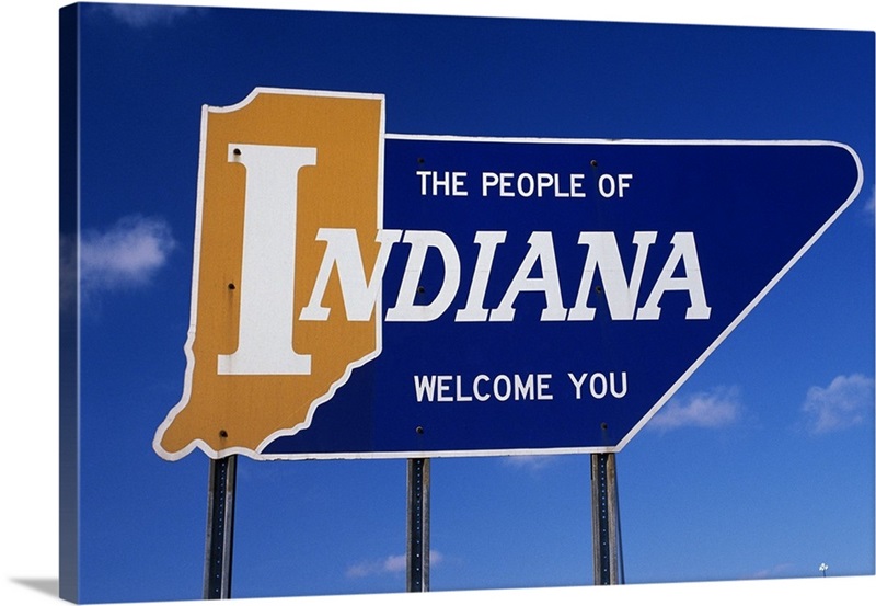 The People of Indiana Welcome You State Sign | Great Big Canvas