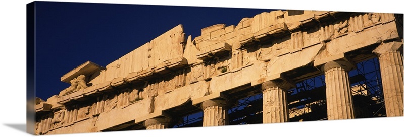 The ruins of a temple, Parthenon, Athens, Greece Wall Art, Canvas ...