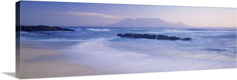 Tide on the beach, Table Mountain, South Africa | Great Big Canvas