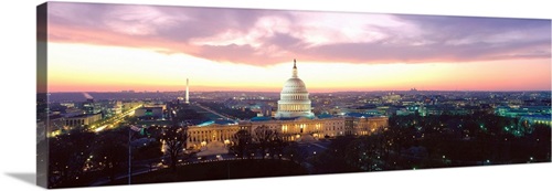 Washington DC, Capitol Building, twilight | Great Big Canvas