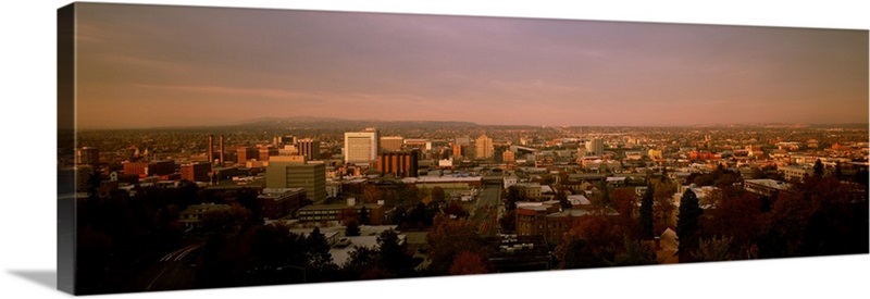Washington, Spokane, Cliff Park, High angle view of buildings in a city ...