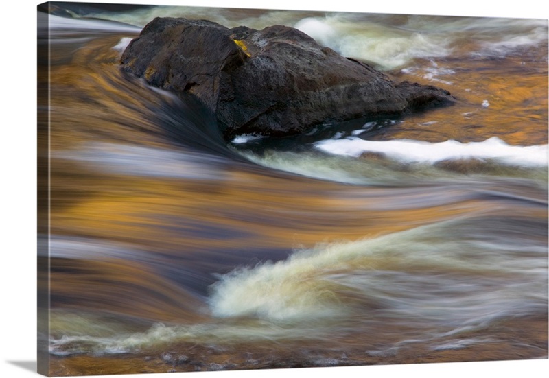 Water rushing over rocks, close up, Saint Louis River, Minnesota ...
