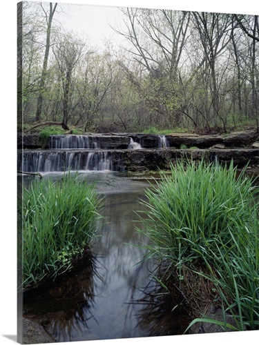 Waterfalls over rock terraces, Iowa | Great Big Canvas