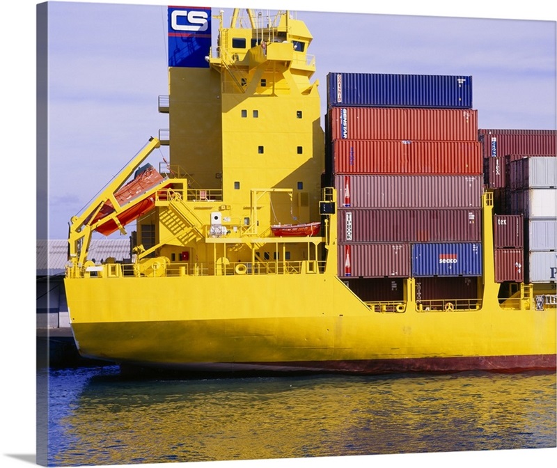 Yellow Container Ship | Great Big Canvas