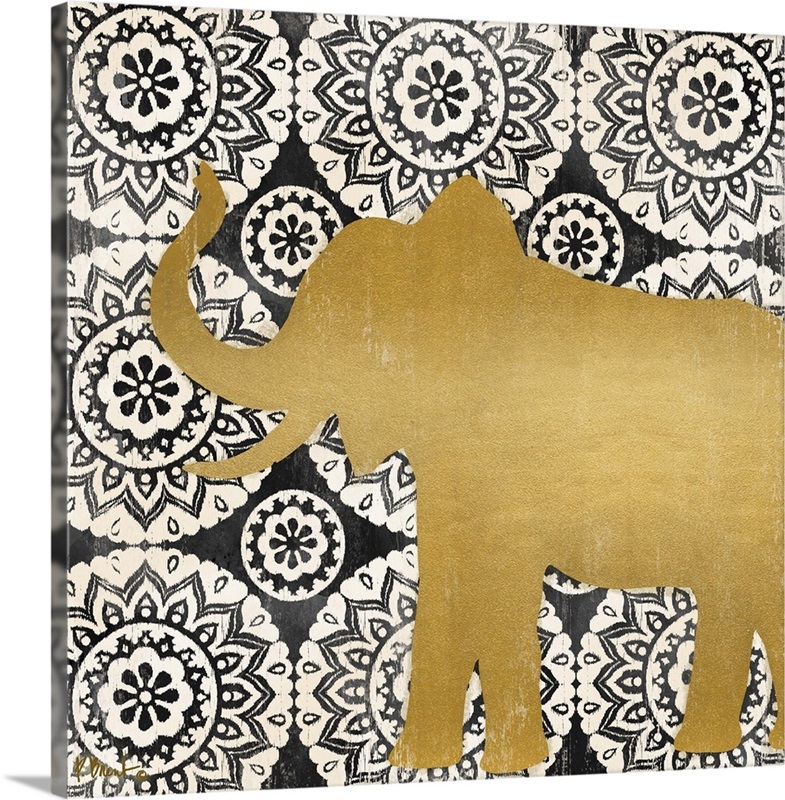 Boho Elephant II - Black | Great Big Canvas