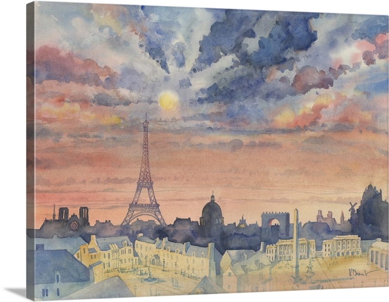 Paris Skyline at Sunset | Great Big Canvas