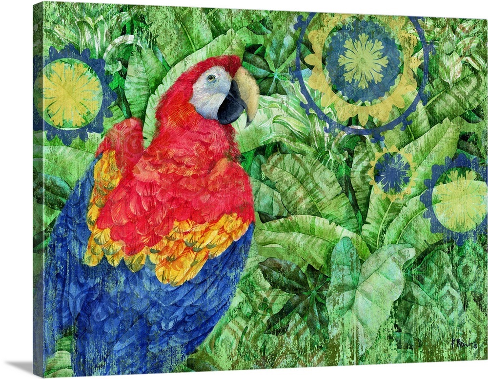 Parrot Batik Wall Art, Canvas Prints, Framed Prints, Wall Peels | Great ...