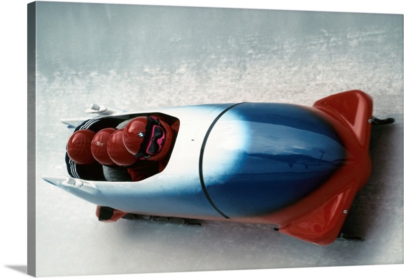 4 man bobsled team in action | Great Big Canvas