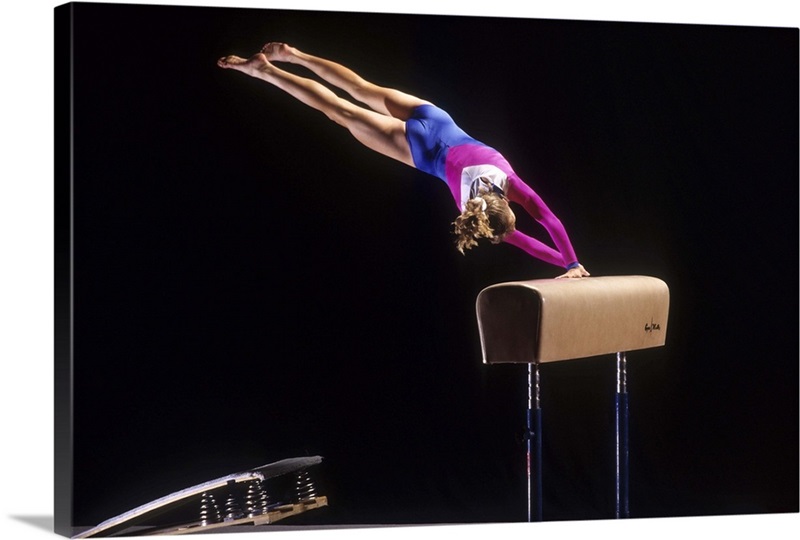 Female gymnast on the balance beam | Great Big Canvas