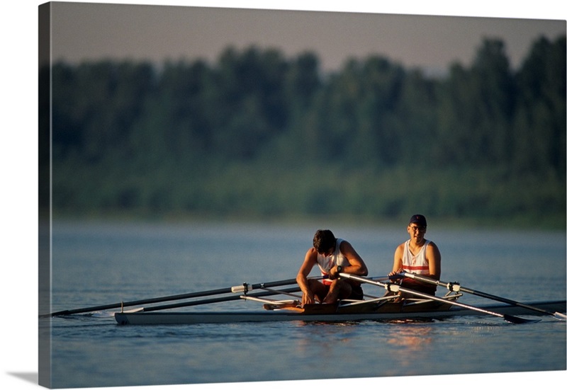 Rowing pairs team exhausted after racing | Great Big Canvas